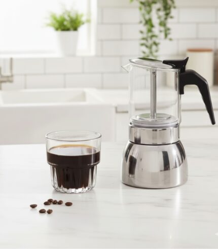 Glass Moka Pot Stovetop Coffee Maker 4-6 Cup Induction Gas Electric ...